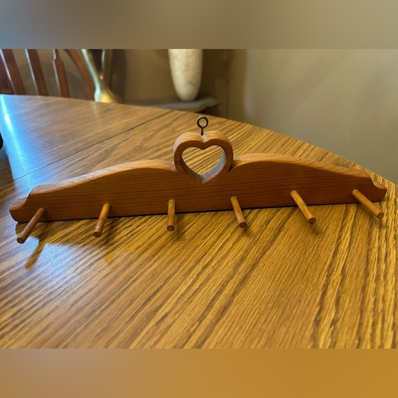 Accents | Heart Peg Rack Country Home Decor Wood Wall Hanging | Poshmark